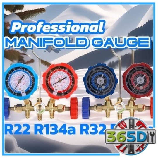 365DIY Manifold Gauge R32 R134a R410a R22 Gas Meter Air Condition ...