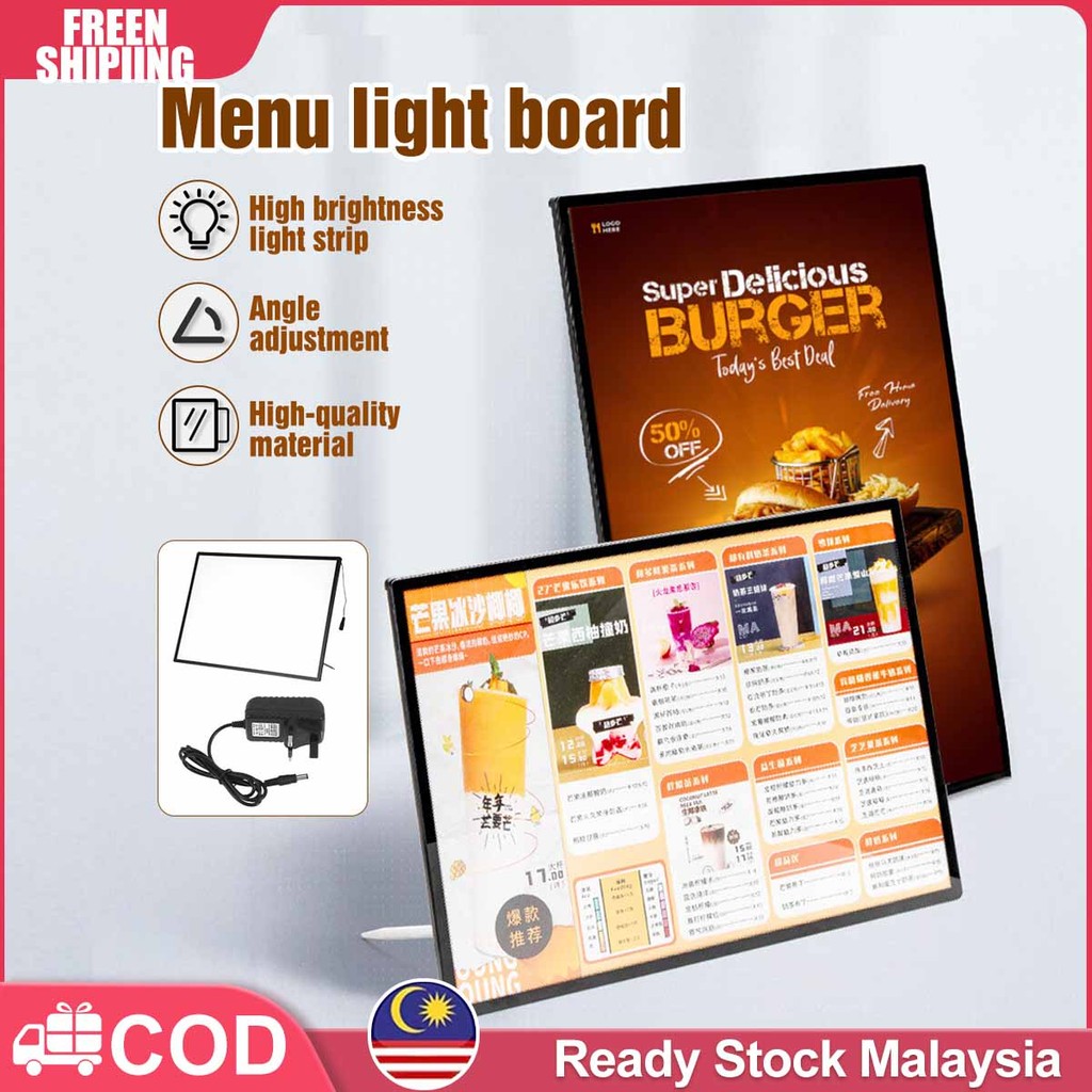 📢Free shipping📢Vertical luminous menu board order price list light box ...