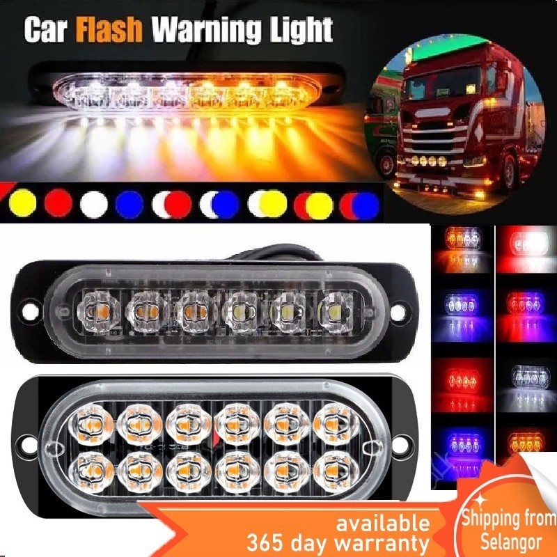Warning Light Car Strobe Light 6 LED Emergency Lamp Red Blue Warning ...