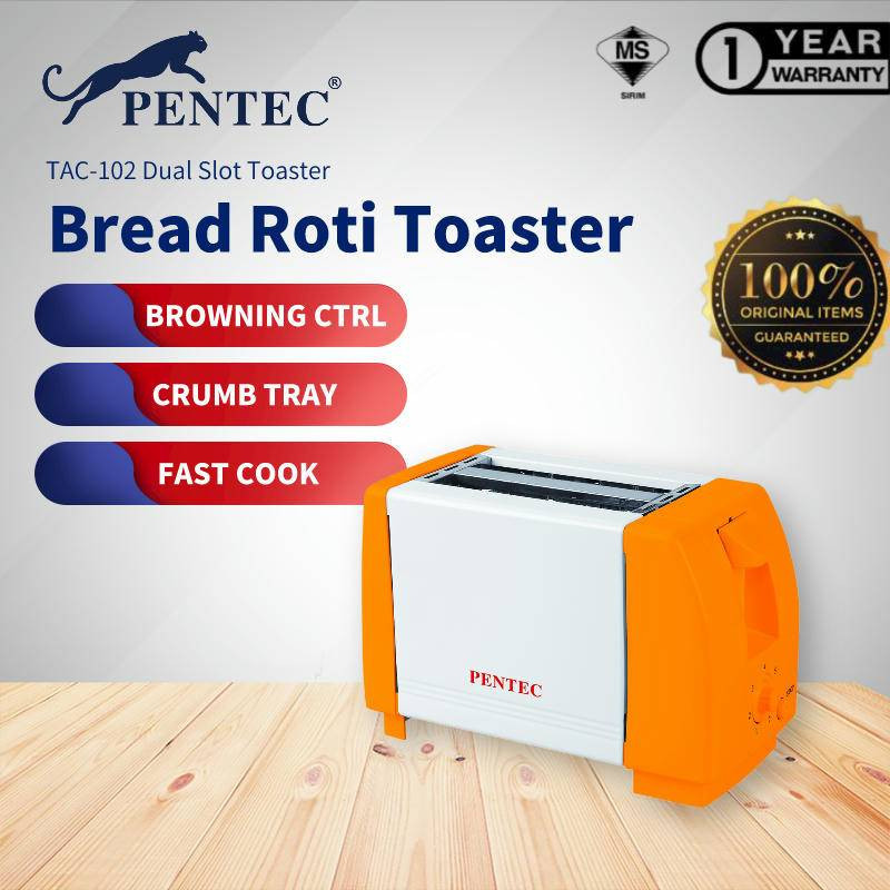 PENTEC TAC-102C 2 Slice Pop-Up Toaster Sandwich Maker Pop-Up Bread ...