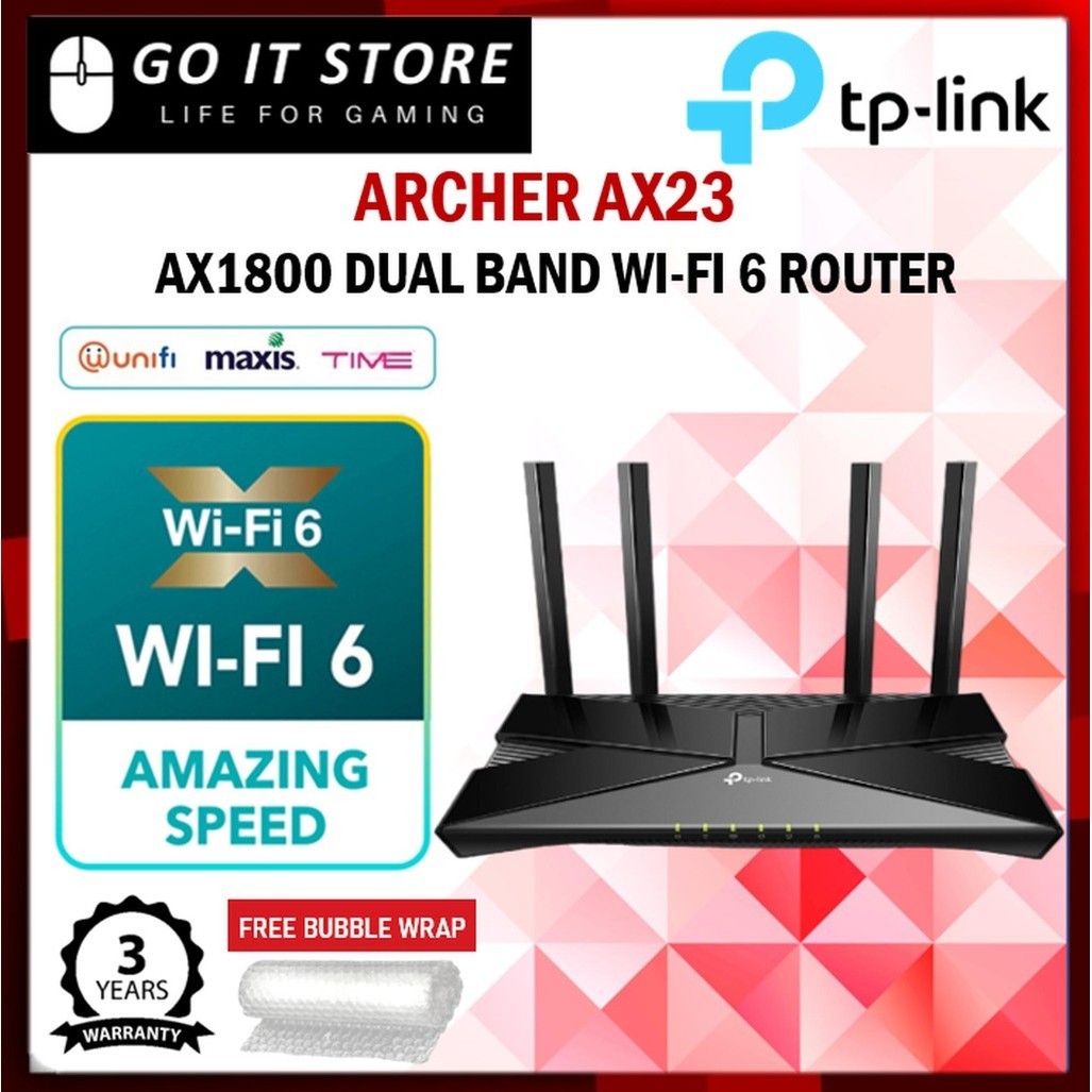 TP-Link Router Archer AX23 WiFi 6 AX1800 Gigabit Wireless Wifi Router ...
