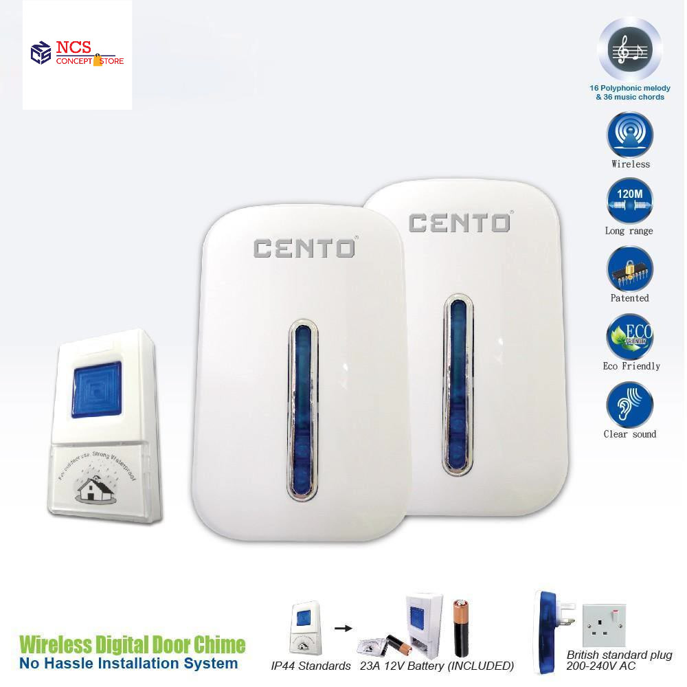 CENTO WIRELESS DUAL DIGITAL DOOR BELL CT-B0808 | Shopee Malaysia