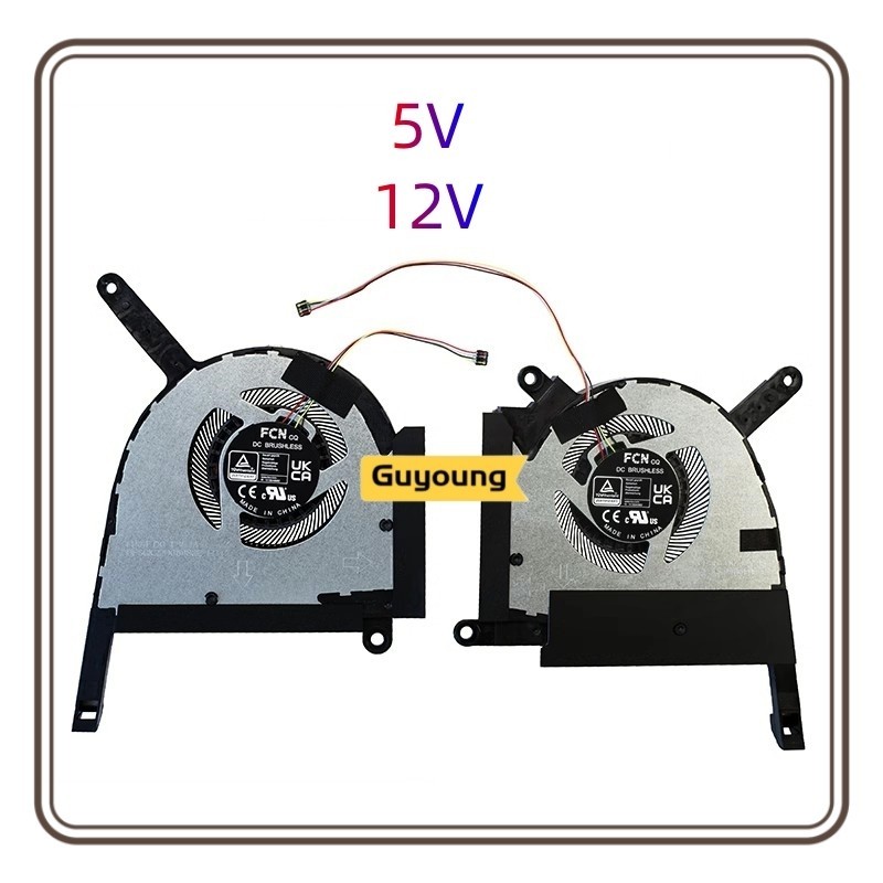 5V 12V CPU GPU Cooling Fans for ASUS Tuf Gaming A15 FA507 FA707 FX507 ...