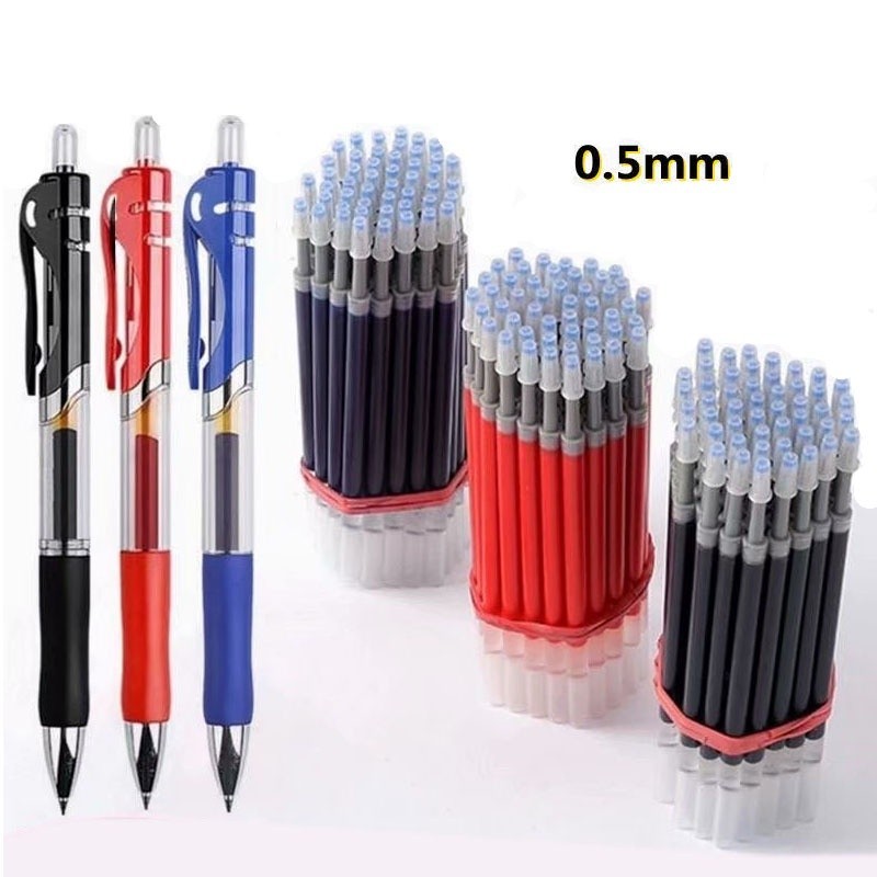 1Pen+10 Refills Retractable Gel Pen Set Black/red/blue 0.5 Mm Refill ...