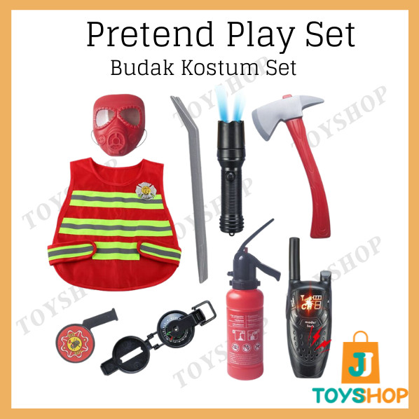 TOYSHOP Costume Cosplay Fireman Fire Extinguisher Compass Torchlight ...