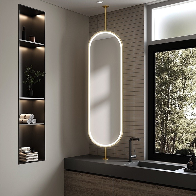 Toilet Mirror Hanging Rod Mirror Led Makeup Mirror Hanging Mirror ...