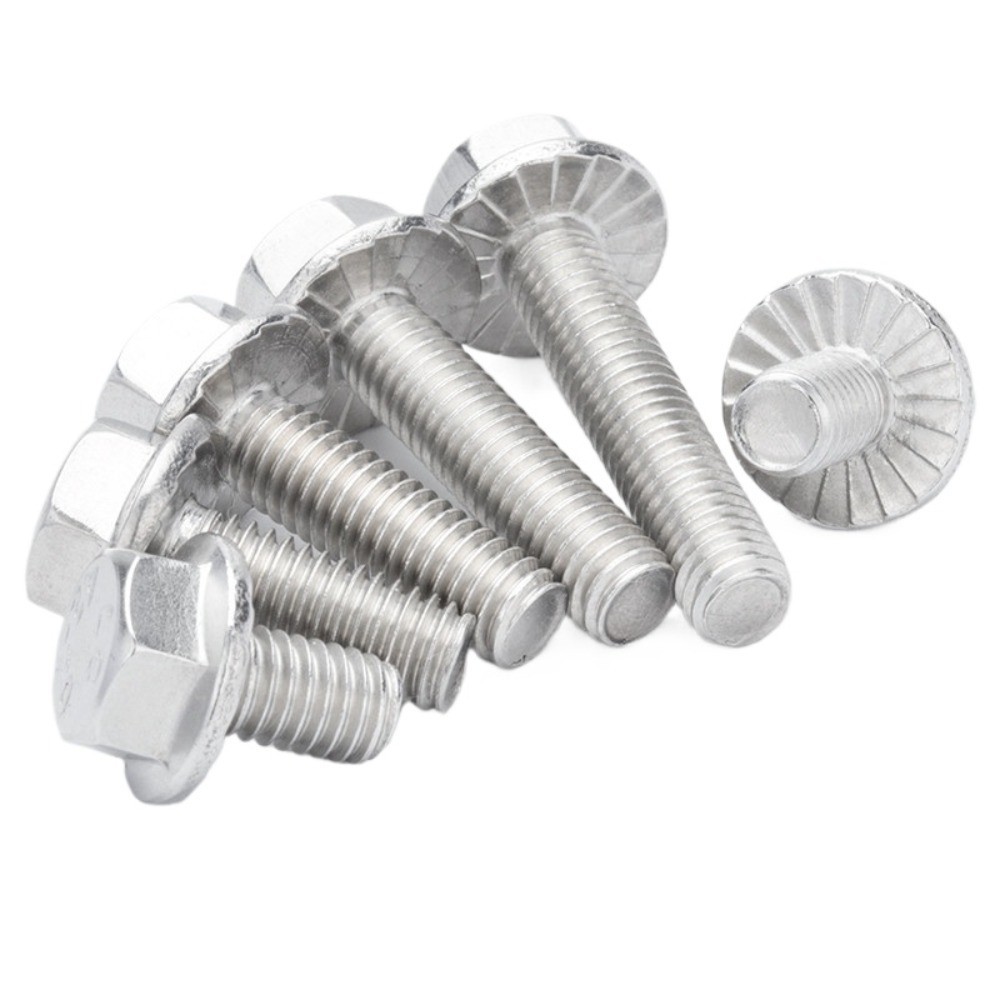 [KZS] 304 Stainless Steel Outer Hexagon Flange Surface with Tooth Screw Bolt/M8/M10/M12 | Shopee ...