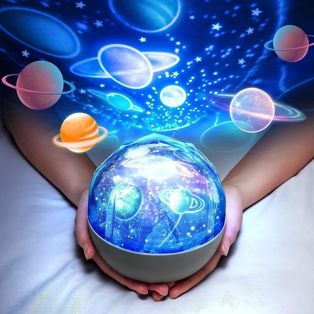 Solar System Projector Light Kids 360°Rotating 5 Films Night Lights ...