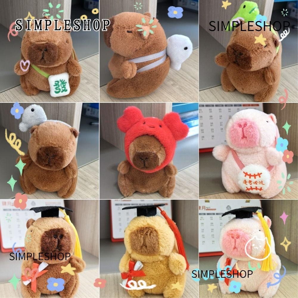 SIMPLESHOP Capybara Keychain Multicolor Backpack Pendant Gift Kapibala Pink Plush Bag Hanging ...