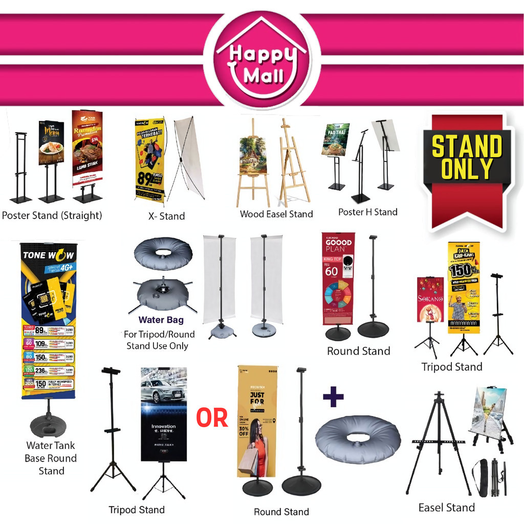 Round Stand/ Tripod Stand / X Stand /Poster Stand / Easel Stand /Water ...