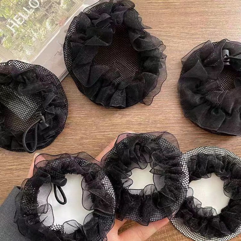 Simple Mesh Black Hair Net for Women with Ball-shaped Hair on the Back ...