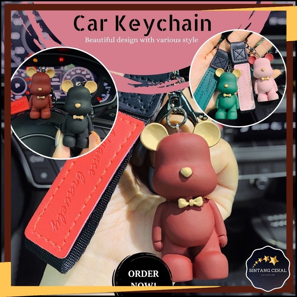 [BC] Classic Bearbrick Vintage Cute Design Keychain Car Home Key Ring ...