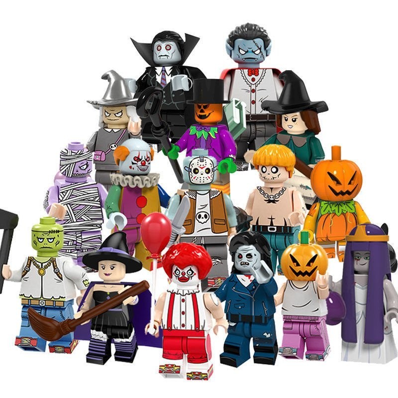Compatible Lego Halloween Zombie Building Block Doll Pumpkin Ghost ...