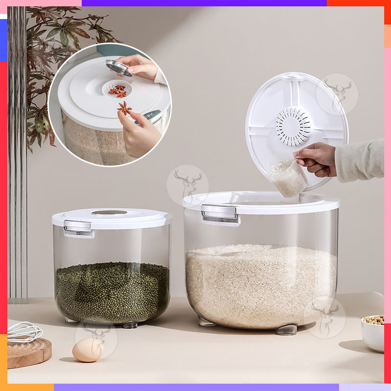 Household Rice Bucket Moisture Proof Grain Container Rice Storage Box ...