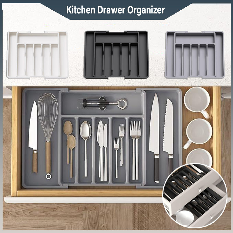 COD Organization Kitchen Drawer Spoon Cutlery Sorting Storage Box ...