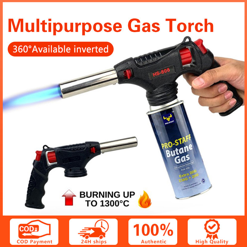 【1800℃】Multipurpose Gas Torch Camping Butane Burner Welding Fire Maker Flame Gun Baking Cooking ...