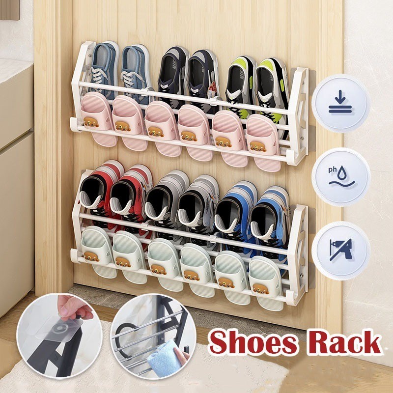 3 in 1 Shoe Rack Wall Mounted Hanging Shoe Storage Multifunction ...
