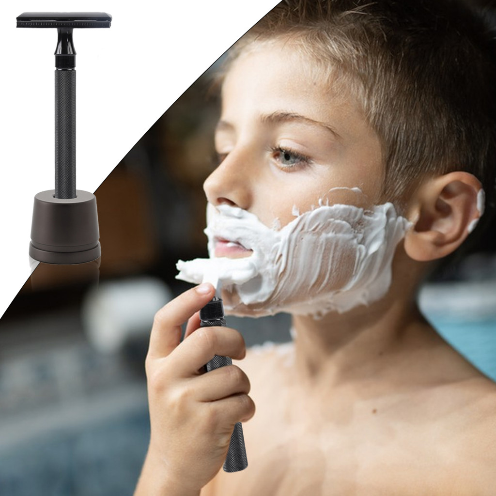 Safety Razor with Stand Reusable Safety Razor Premium Stainless Steel ...