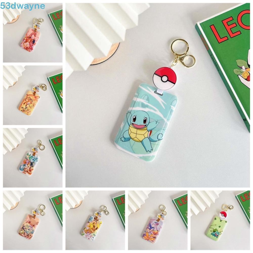 DWAYNE Pikachu Card Holder, Pokemon Anime Retractable Buckle Pikachu ...