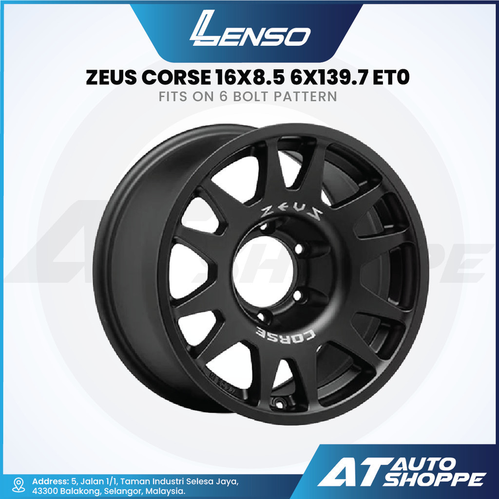 Lenso ZEUS CORSE - Satin Black 16x8.5 ET0 6x139.7 (1 Piece) | Shopee Malaysia