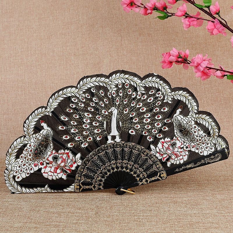 Peacock Chinese Fan Dance Fan Ancient Fan Plastic Fan Folding Fan ...