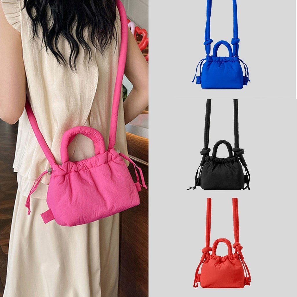 New Style Down Cloud Bag Pleated Shoulder Bag Women's Soft Knotted ...