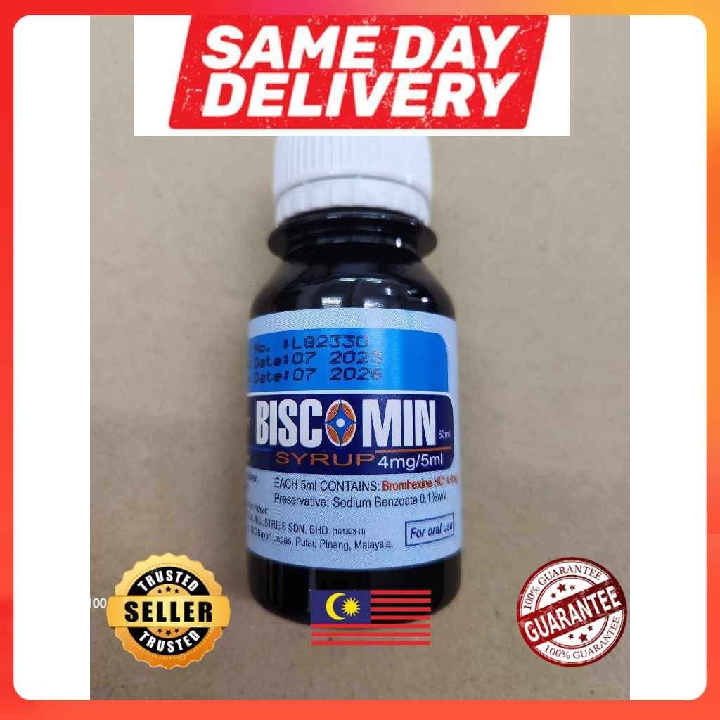Biscomin 4mg syrup 60ml | Biscomin Untuk Legakan Batuk Kahak | Shopee ...