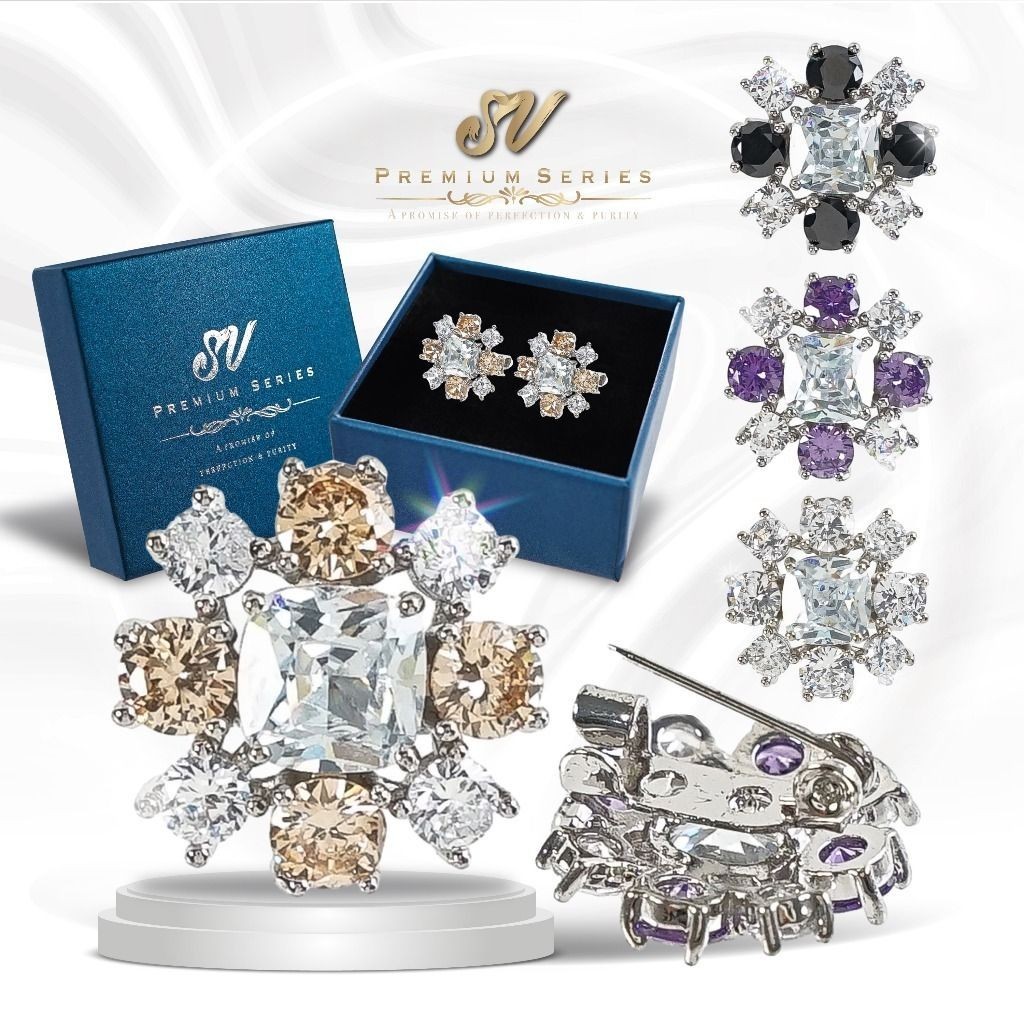 Sv Premium Kerongsang Batu Zircon High Quality Brooch Tudung Mewah ...