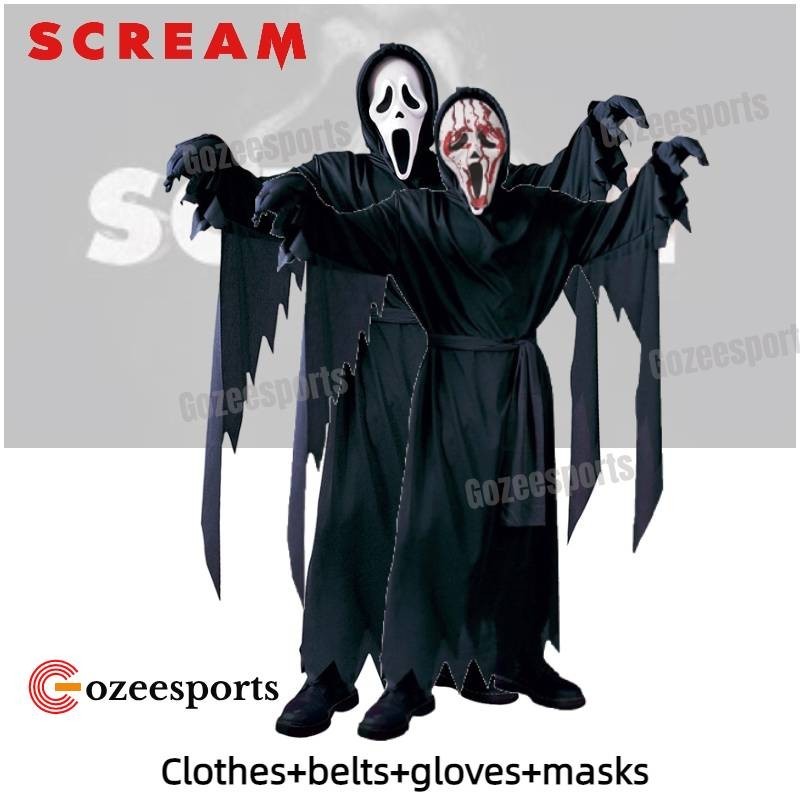Halloween Adult Kids Male Scream 6 Cosplay Horror Death Ghost Face Mask ...