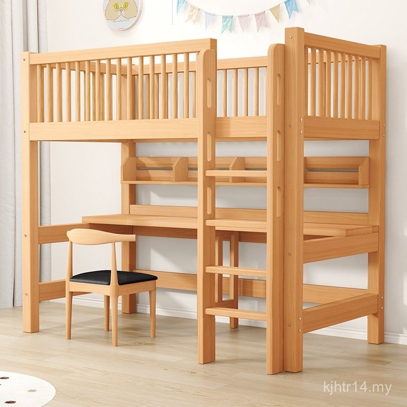 Beech Wood Upper Bed Lower Table Lower Bed Bed Bed Shelf Bed Staggered ...