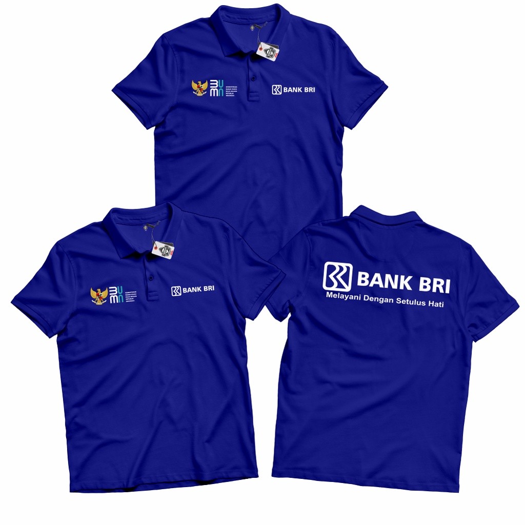 Polo Shirts Men Women Polo Shirts Collar T-shirts Distro Bank BRI Bank ...