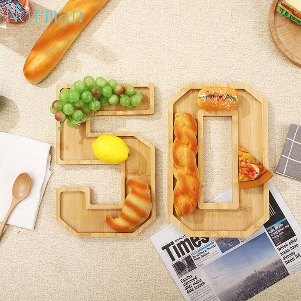 NORMAN Wooden Number Charcuterie Board, Large Fillable Wood Number ...