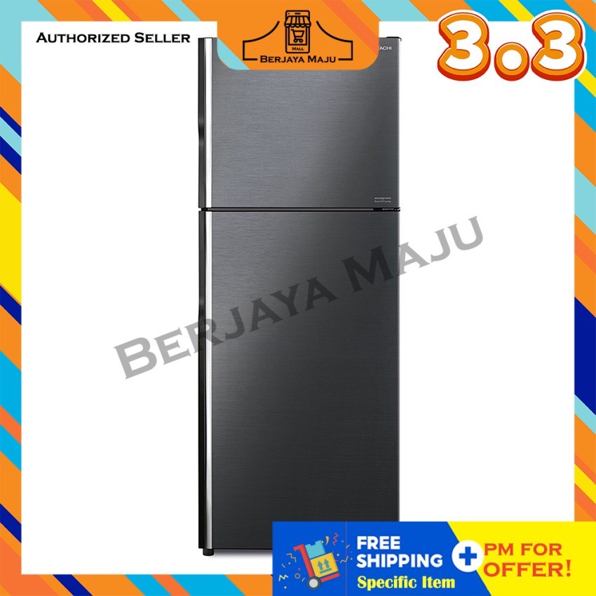 [SAVE 3.0] Hitachi 443L 2 Door Inverter Refrigerator R-VX490PM9 BBK (Brilliant Black) | Shopee ...