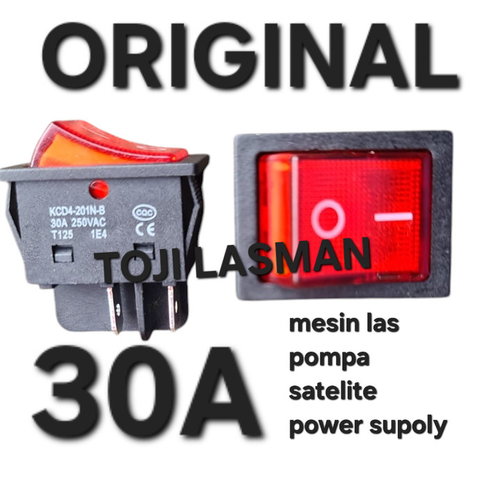 MESIN TOMBOL ROCKER SWIT SWITCH ON OFF LARGE BUTTON SQUARE 250V 4PIN ...