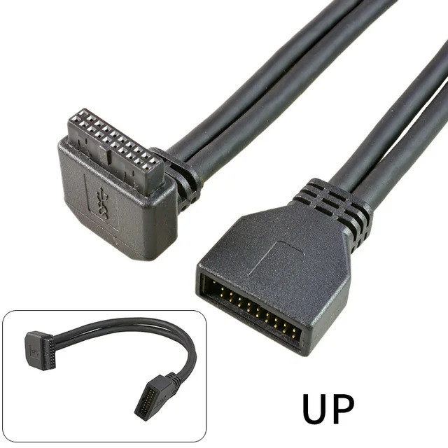 90 degree USB3.0 Motherboard Front 20Pin Header Extension Adapter Cable ...