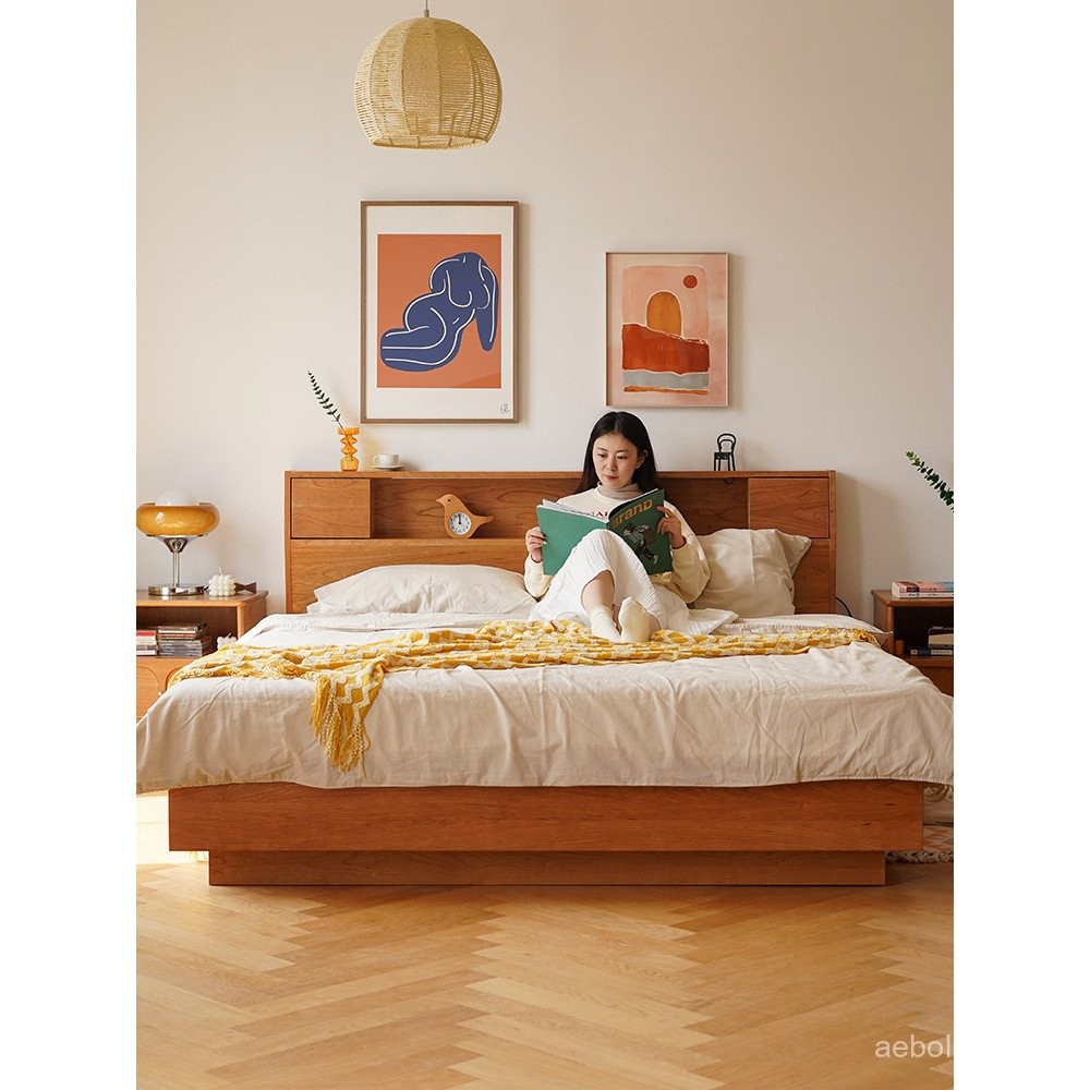 Yazhan All Solid Wood Box Bed 1.8m Double Storage Bed Wood Wax Oil 1.5 ...