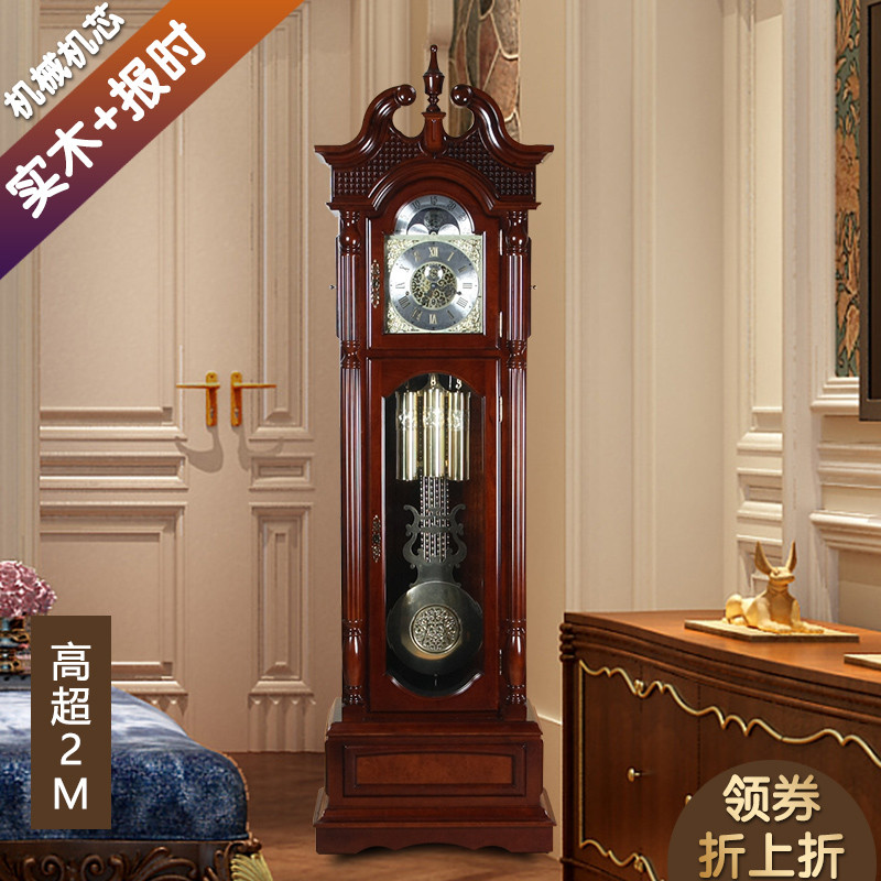 Jam lantai mekanikal kayu pepejal gaya Eropah gaya retro jam jam meja ...