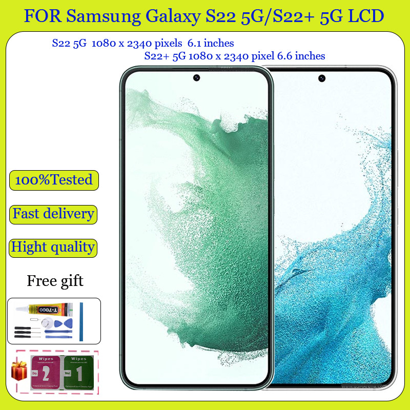 Original AMOLED For Samsung Galaxy S22 5G/ S22+ 5G /s22 Plus 5G LCD Display Touch Screen With ...