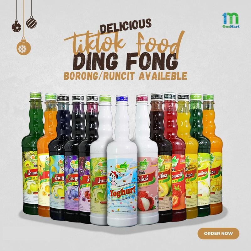 Ding Fong Squash Kordial Ice BLended Flavour Perasa Air (760ML) pati ...