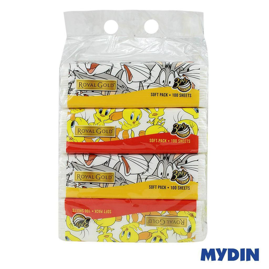 Royal Gold Facial Tissue Soft Pack (3ply x 4 pack x 100’s) | Shopee ...