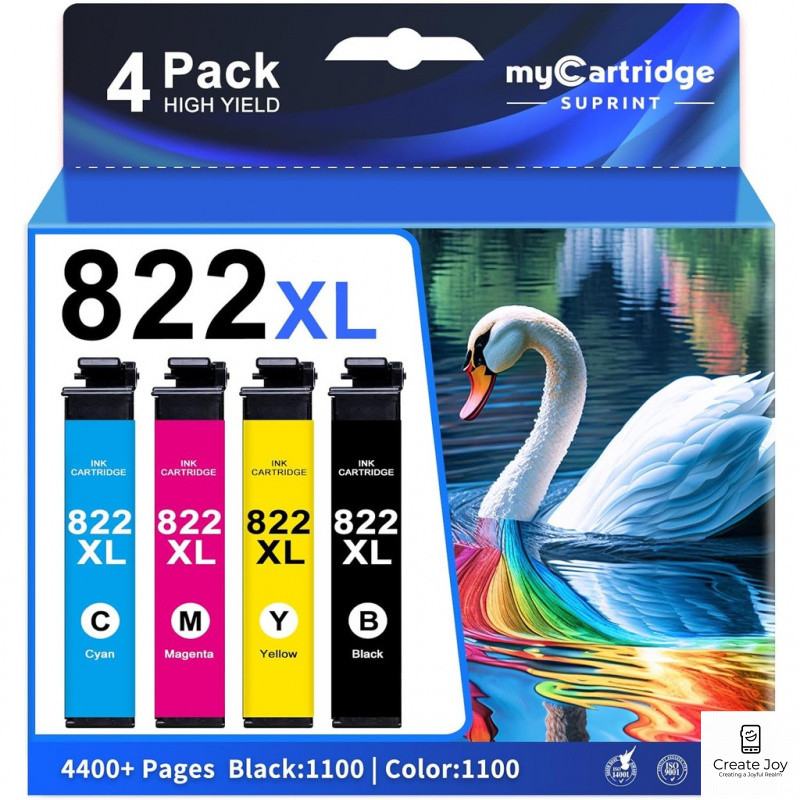 Pek Kombo Katrij Dakwat 822XL Penggantian Dikilang Semula untuk Katrij ...