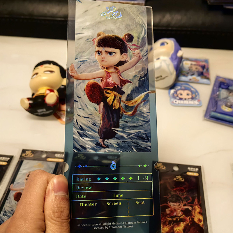 GRDOG 1 Piece Movie Ne Zha 2 Nezha Aobing Acrylic Laser Ticket Small ...