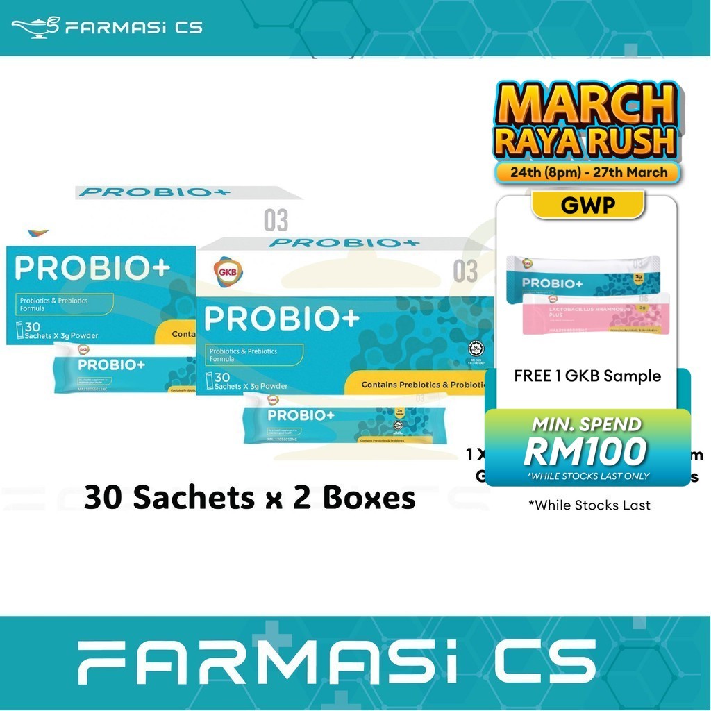 GKB Probio+ Probiotics & Prebiotics Formula 30 Sachets x 2 Boxes(TWIN ...
