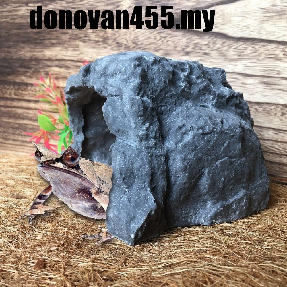 DONOVAN Reptile Hideout Hiding Cave, Resin Artificial Turtle Lair ...