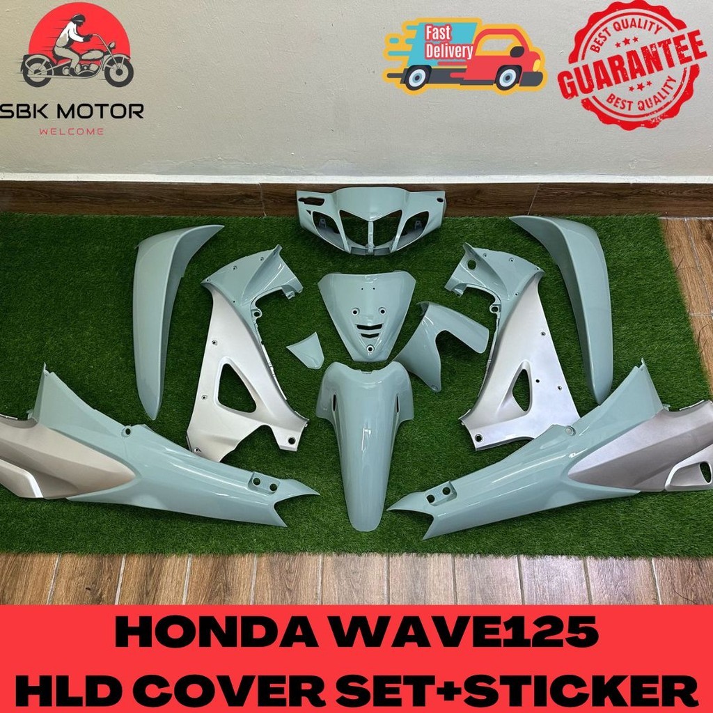 🔥【SBK MOTOR】HLD Honda Wave125 Cover Set | Mint Green + Silver (MLGNM1 ...