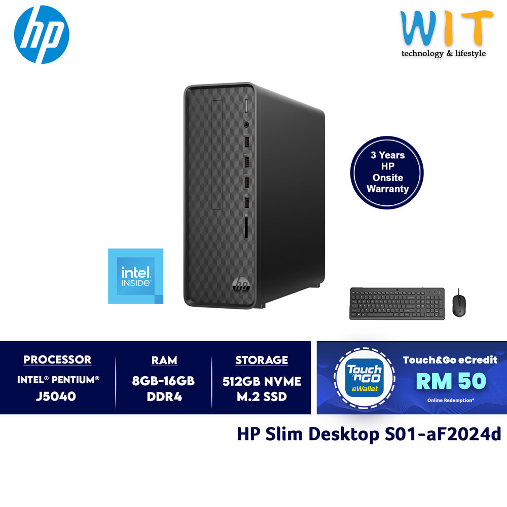 HP S01-aF2024d Slim Desktop (Intel Pentium Silver J5040/8GB RAM/512GB ...