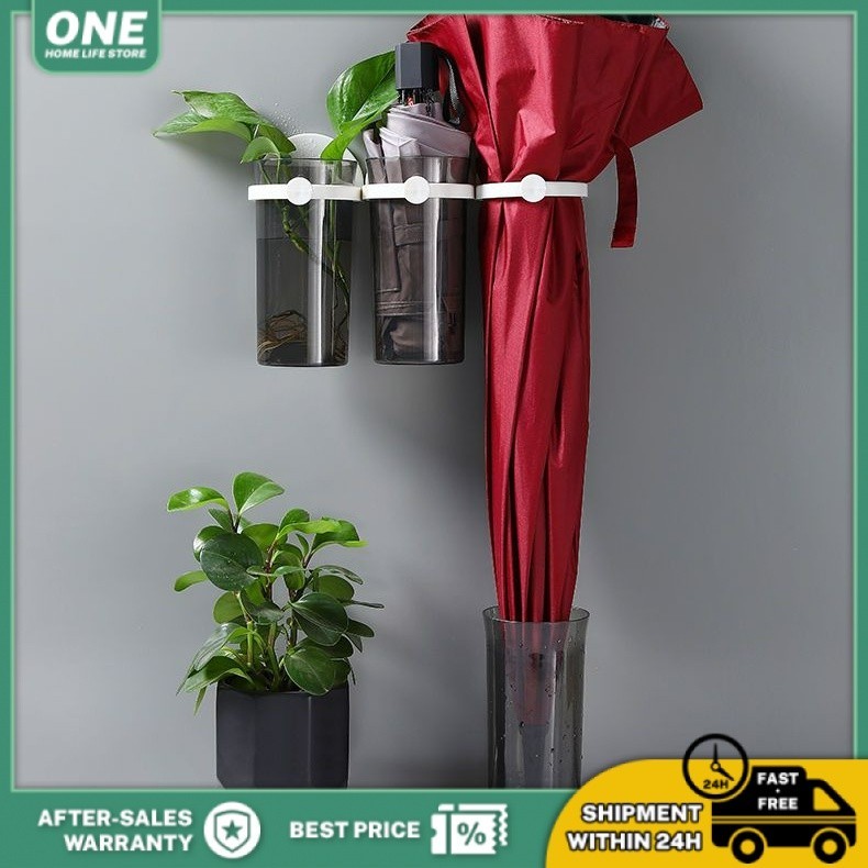 No punch umbrella rack wall-mounted home entrance wall rain draining ...