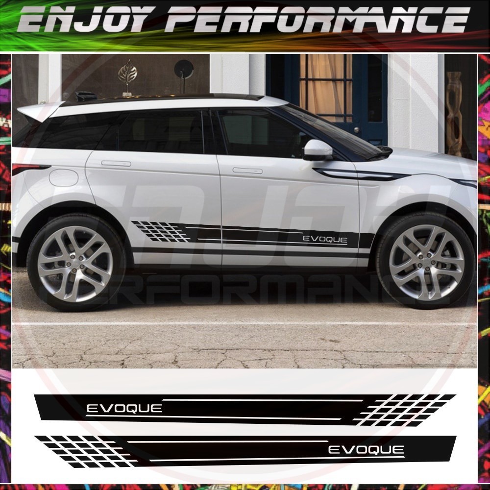 2pcs Car Door Side Racing Stripe Stickers For Land Rover Range Evoque ...