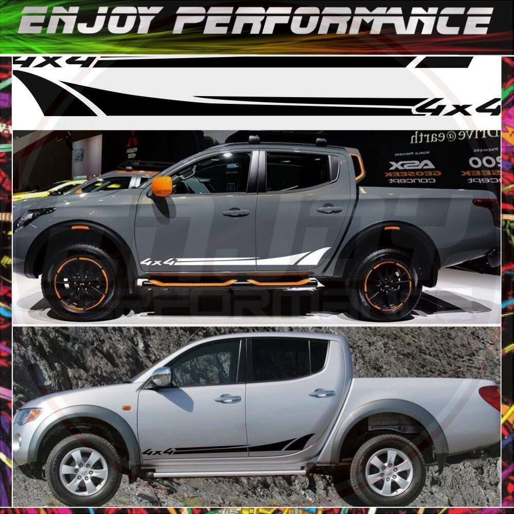 2 Pcs Car Door Side Skirt Vinyl 4x4 Stickers For Ford Ranger Raptor ...