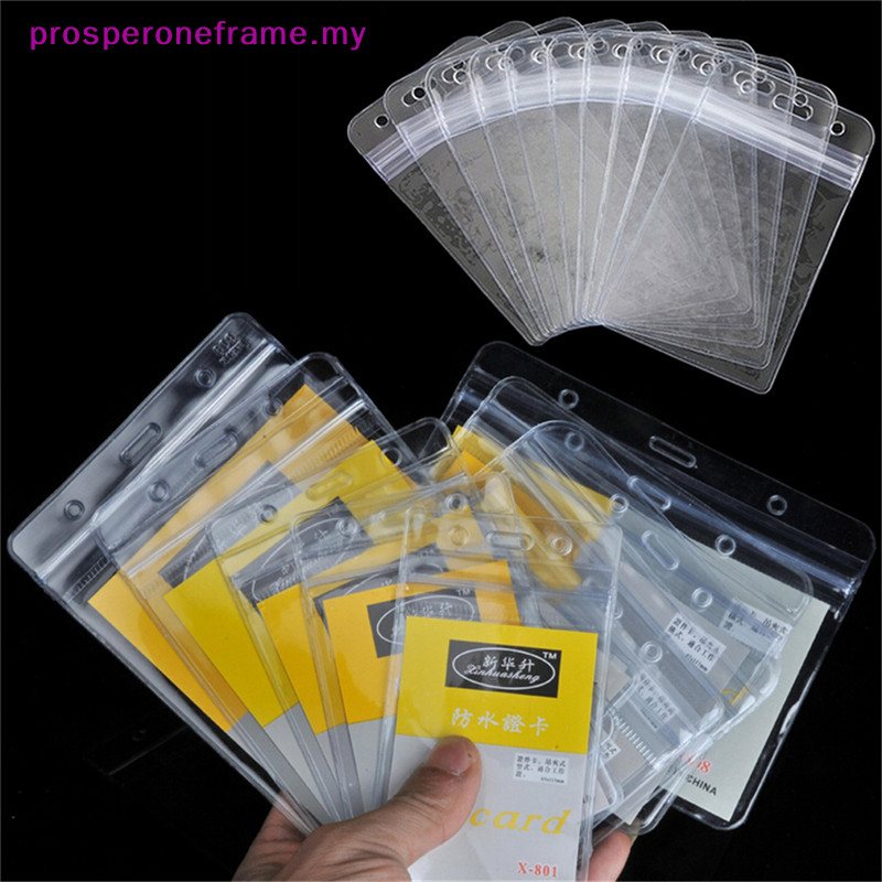 prosperoneframe 10 PCs Clear Plastic Vertical Waterproof Name Tag ...